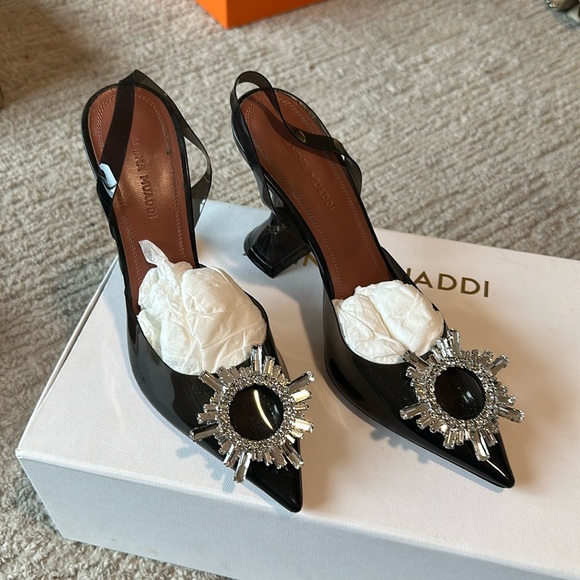 Amina Muaddi | Shoes | Amina Muadi Begum Black Pvc Like New | Poshmark